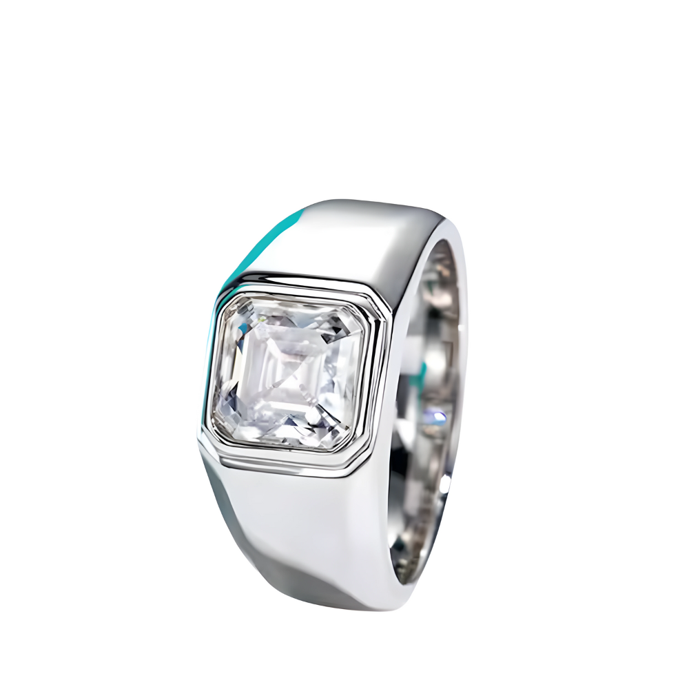 Eliot - 3ct Asscher Cut Moissanite Men Engagement Ring – JIVIANNI
